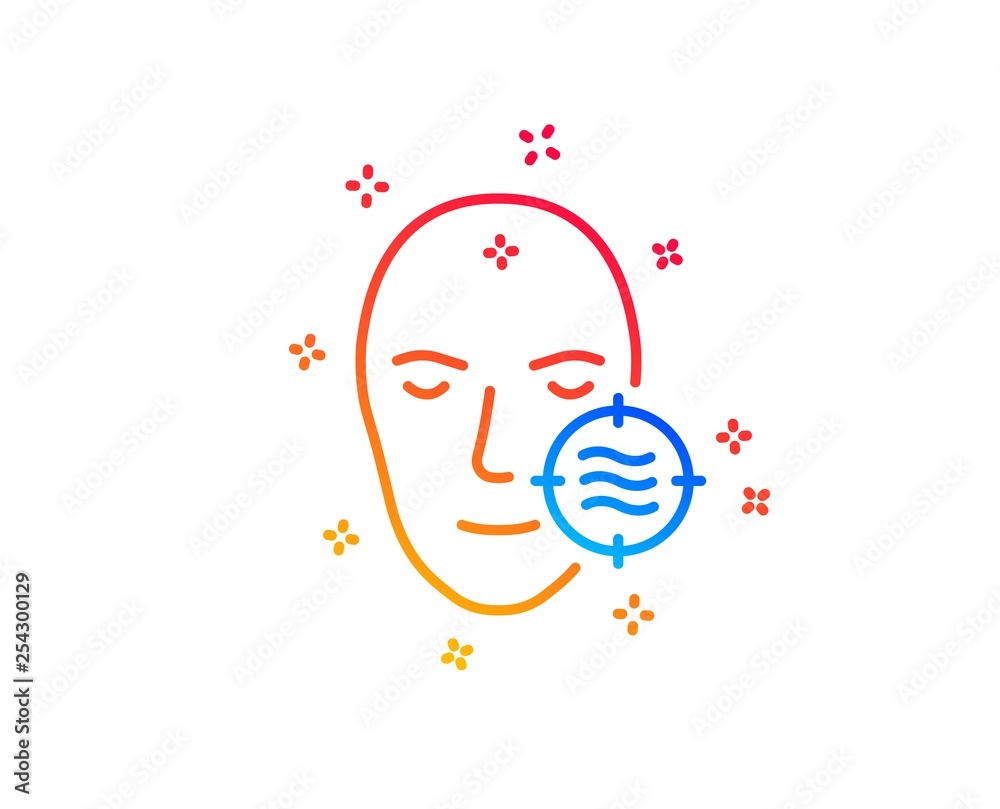 Problem face skin line icon. Need facial care sign. Target symbol ...