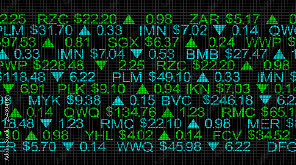 Stock Market Scrolling Prices Ticker 3d Illustration Stock Illustration ...