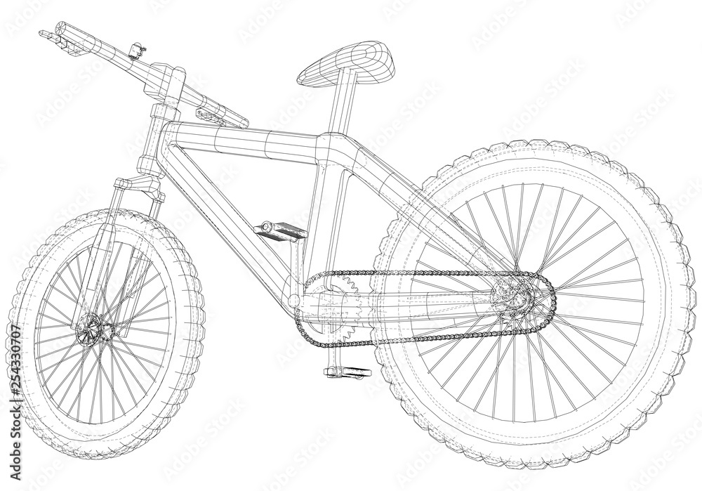 Bicycle. Vector wireframe concept. Tracing illustration of 3d. EPS 10 ...