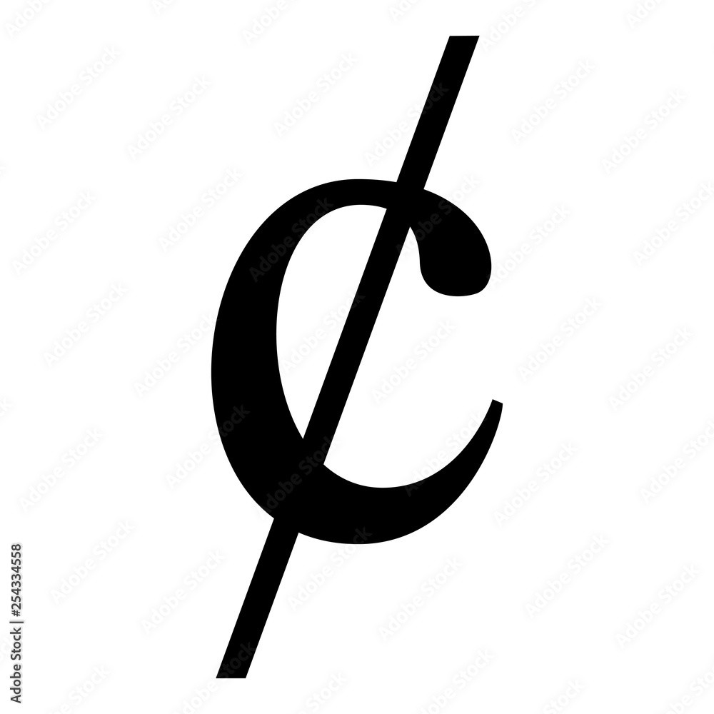 Cent symbol sign dollor money icon black color vector illustration flat ...