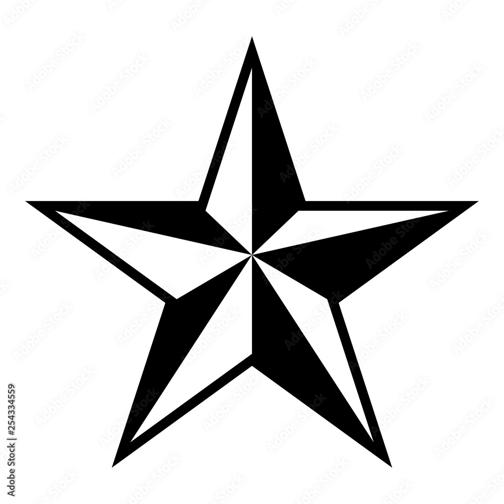 Star five corners Pentagonal star icon black color vector illustration ...