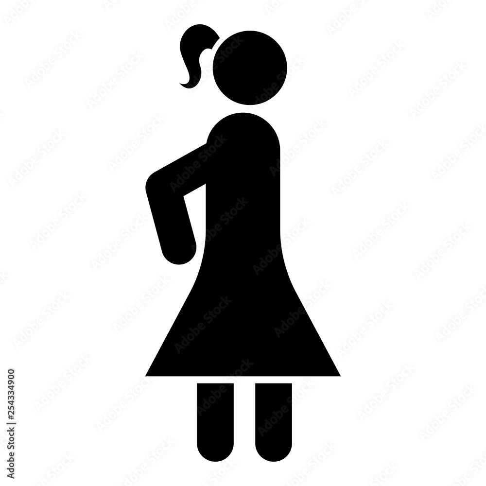 Woman stick icon black color vector illustration flat style image Stock ...