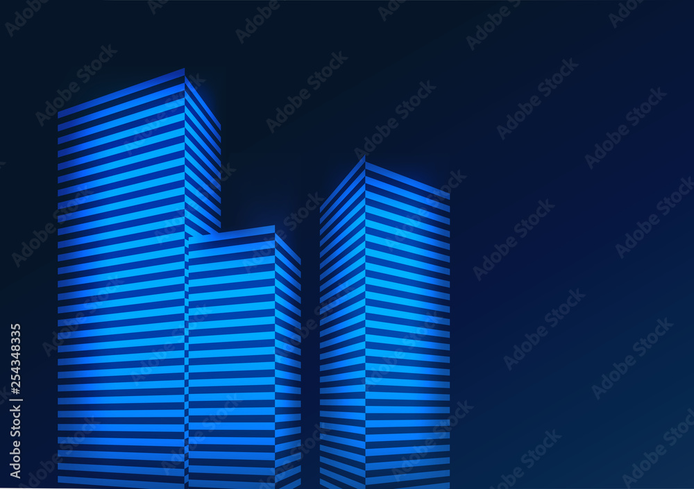 Abstract blue background with buildings. Vector illustration Stock ...