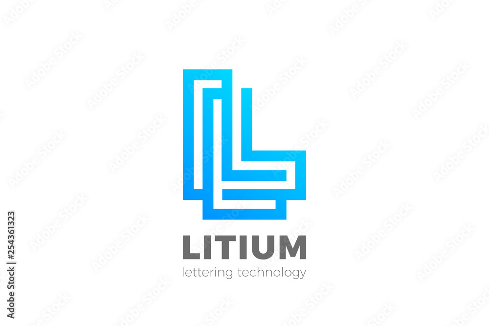 Letter L Logo Monogram Geometric Font design vector template Linear ...