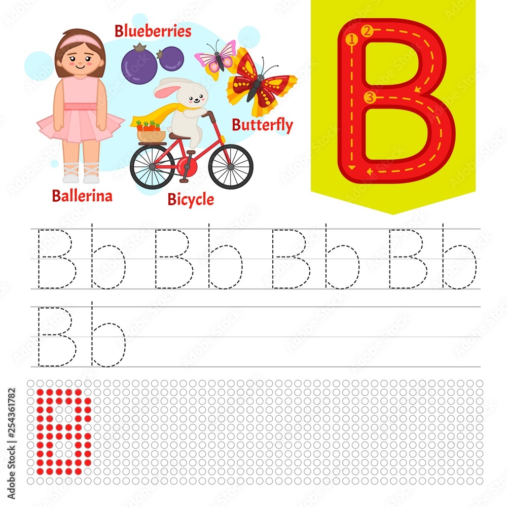 Handwriting practice sheet. Basic writing. Educational game for ...