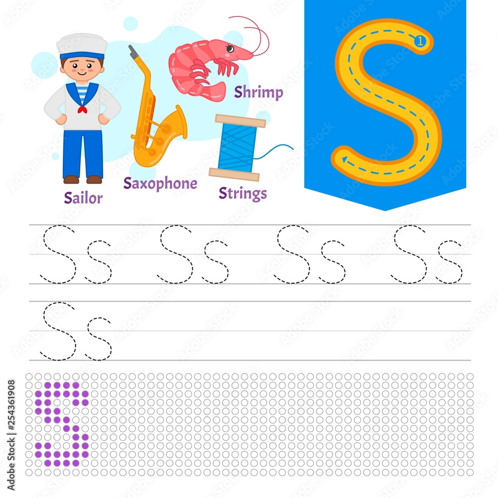 Handwriting practice sheet. Basic writing. Educational game for ...