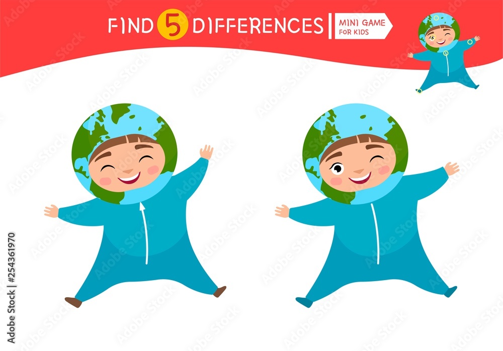 Find differences. Educational game for children. Cartoon vector ...