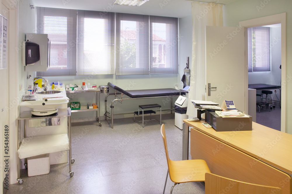 Hospital doctor consulting room. Healthcare equipment. Medical ...