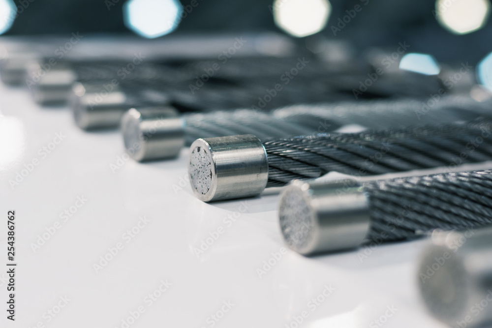 Cross-section of a steel rope. Abstract industrial background. Stock ...