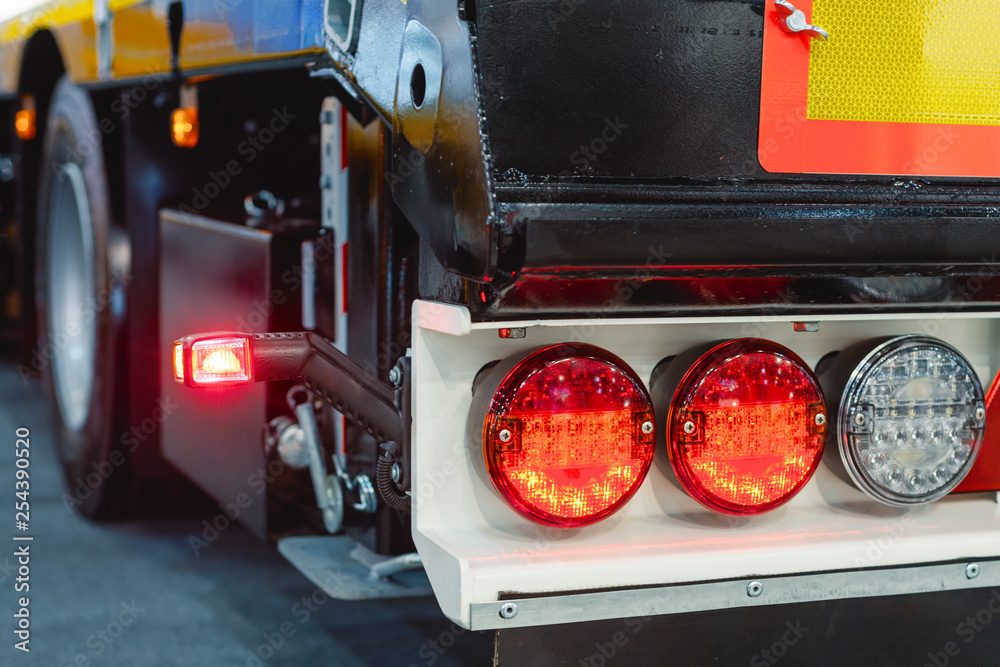 Car trailer brake lights. Modern lighting equipment for road transport ...