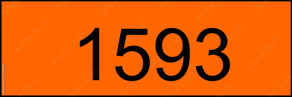 Warntafel orange mit UN 1593 Stock Illustration | Adobe Stock
