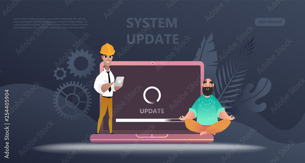 Maintenance update system upgrate concept. Characters design people ...
