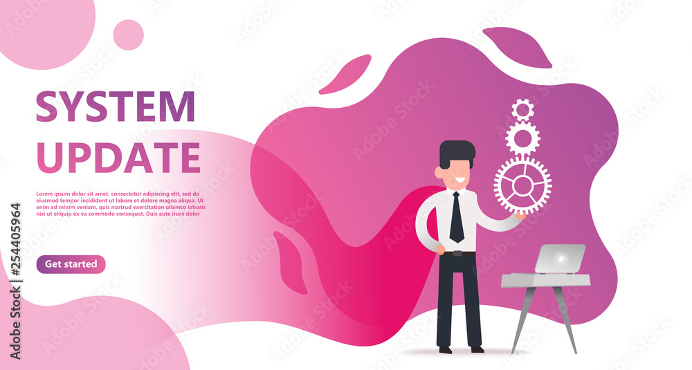 Maintenance update system upgrate concept. Characters design people ...