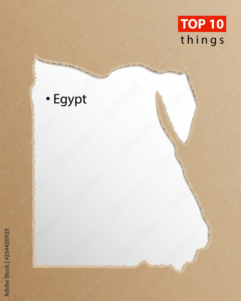 Egypt map on craft paper texture. Template for infographics. Creative ...