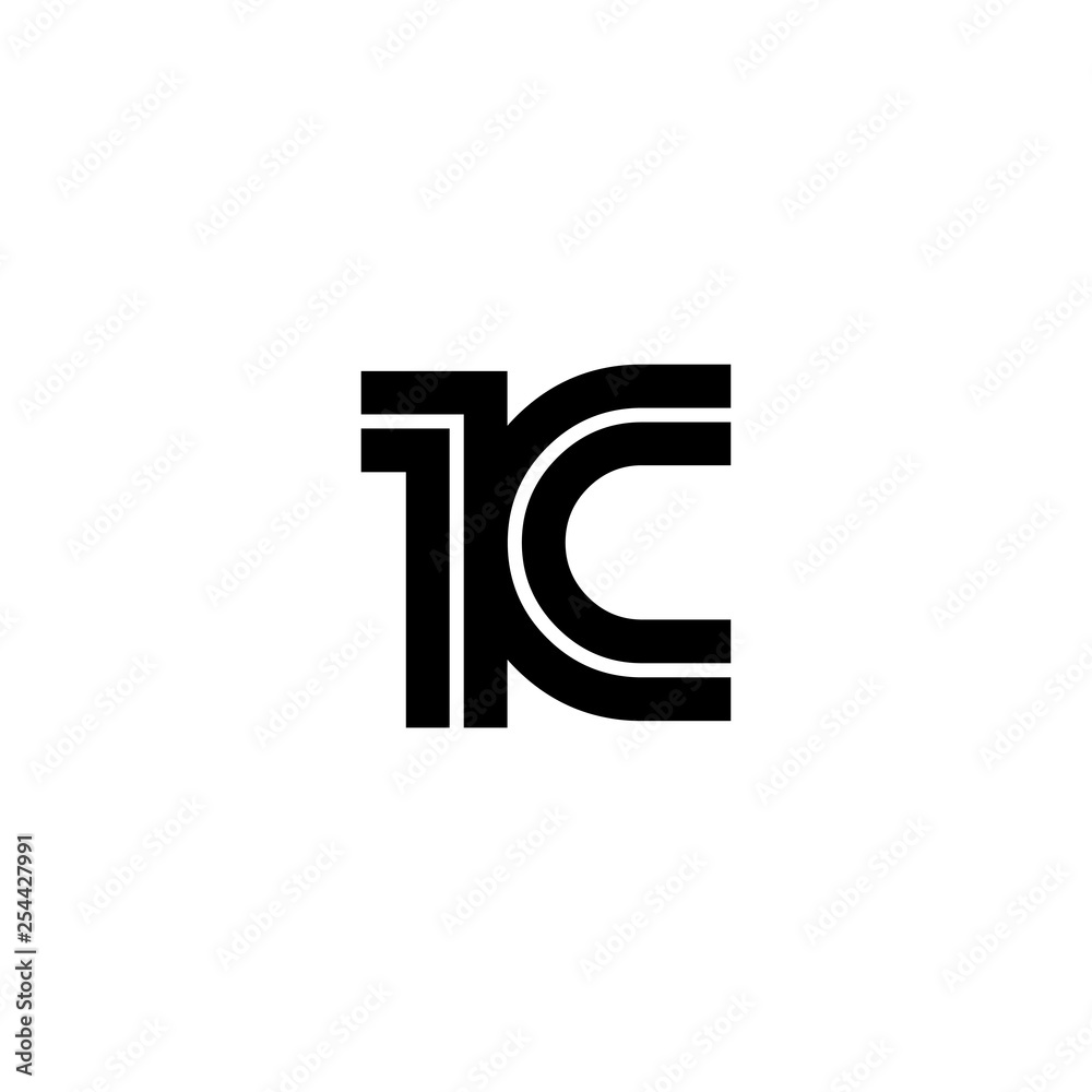 Initial letter 1C design logo template Stock Vector | Adobe Stock