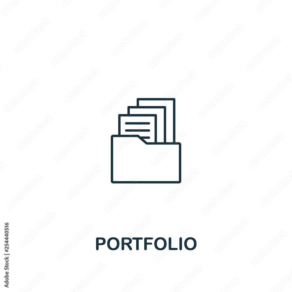 Portfolio icon. Thin outline style design from design ui and ux icons ...