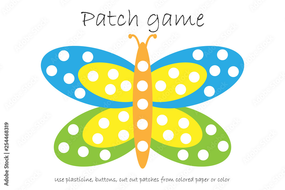 Education Patch game butterfly for children to develop motor skills ...