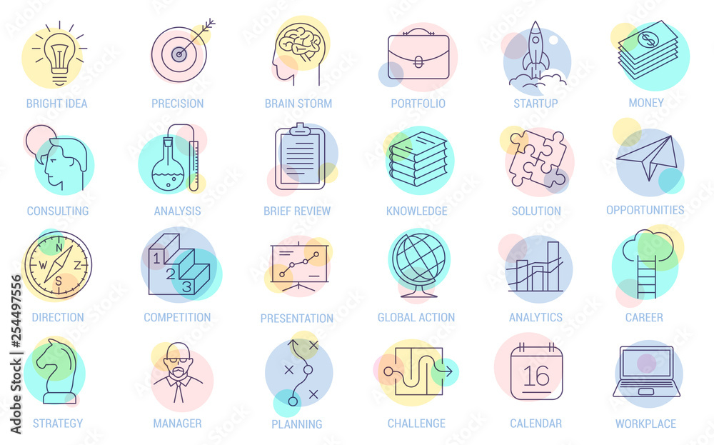 business process icon set Stock Vector | Adobe Stock