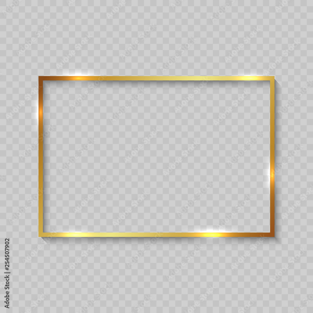 Gold frame with shiny borders Stock Vector | Adobe Stock