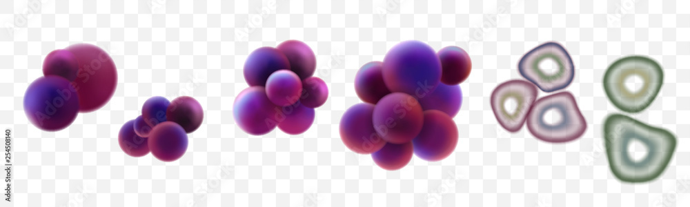 Set spherical bacteria coccus. Vector illustration isolated on white ...