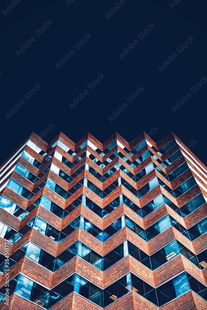 brown and blue high-rise building Stock Photo | Adobe Stock