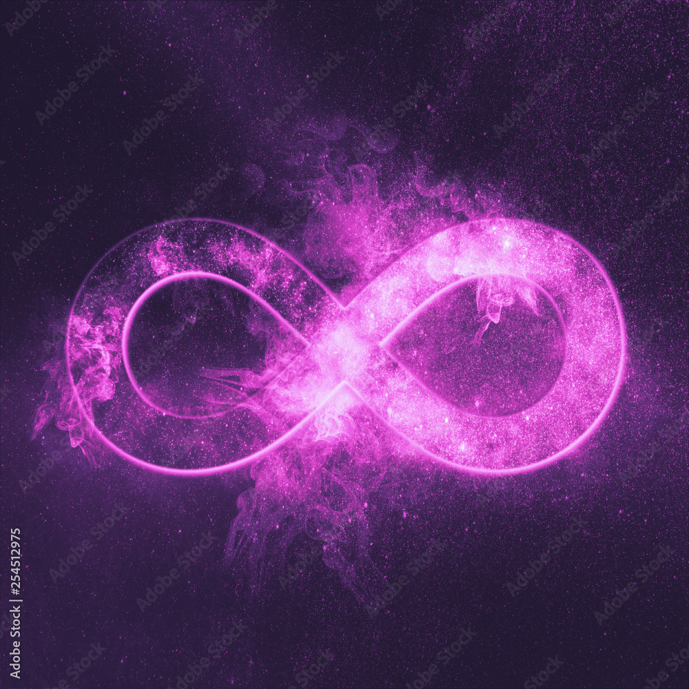Infinity symbol or sign. Abstract night sky background Stock ...