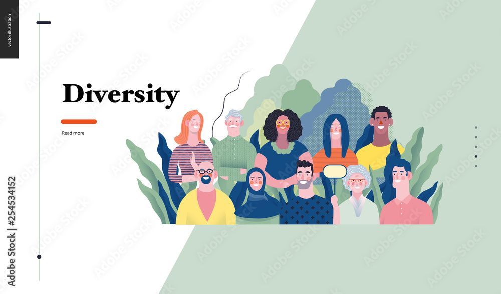 Technology 1 - Diversity - modern flat vector concept digital ...