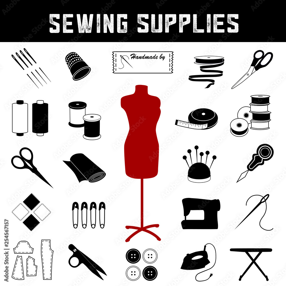 Sewing and tailoring supplies, fashion model, do it yourself sewing ...