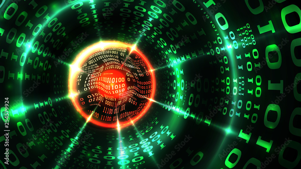 Abstract Computer Data Background Matrix Binary Code Data Stream Abstract Firewall Hacking