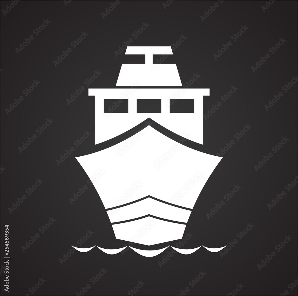Ship icon on background for graphic and web design. Simple vector sign ...