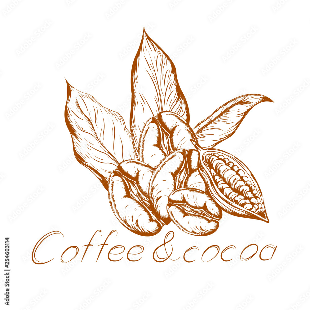 logo coffee and cocoa Stock Vector | Adobe Stock