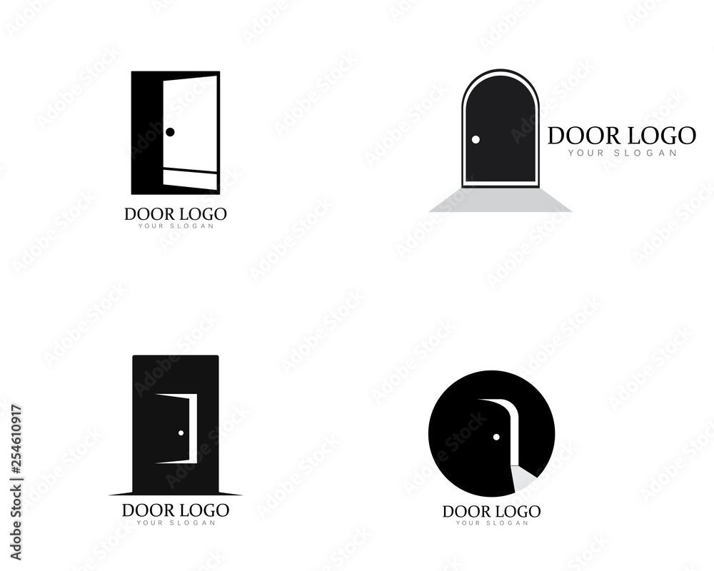Set of door logo template vector icon illustration design Stock Vector ...
