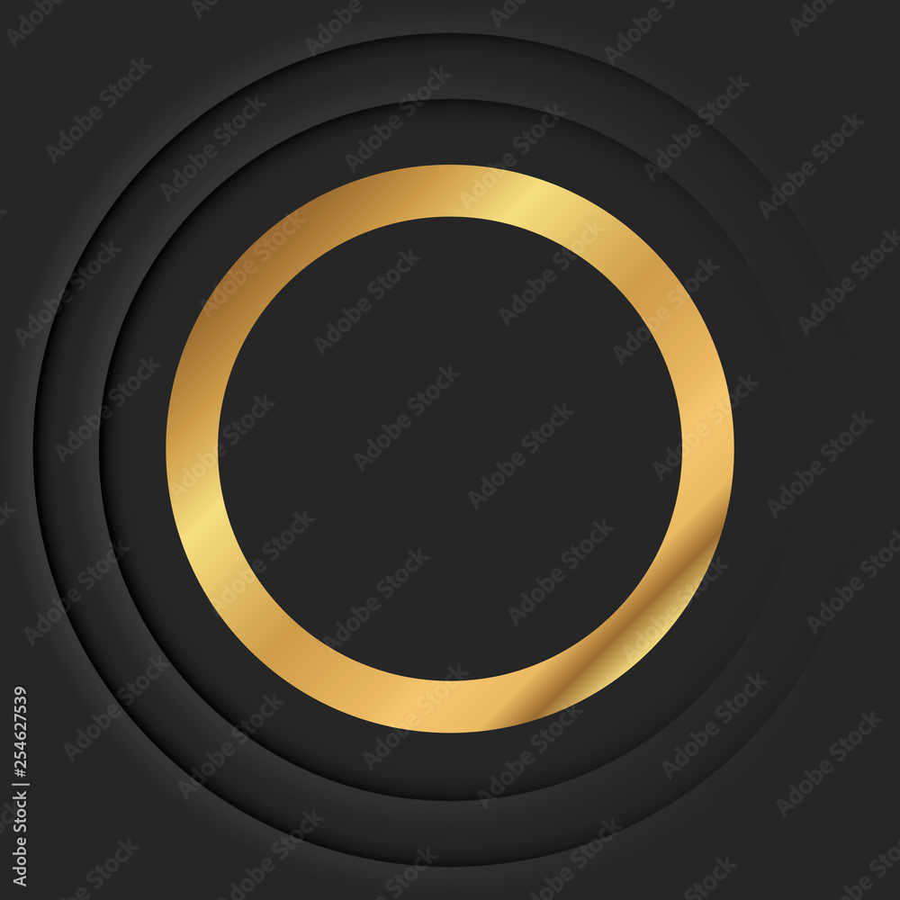 Gold Round Frame or Golden Luxury Circle Border Stock Vector | Adobe Stock
