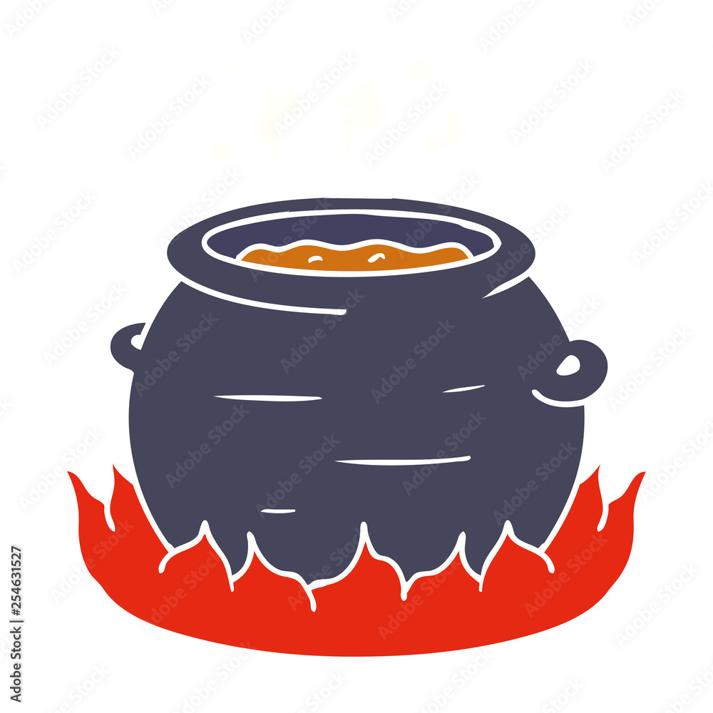 cartoon doodle of a pot of stew Stock Vector | Adobe Stock