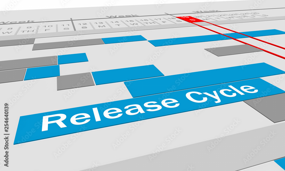 Release Cycle Schedule Development Plan Gantt Chart 3d Illustration ...