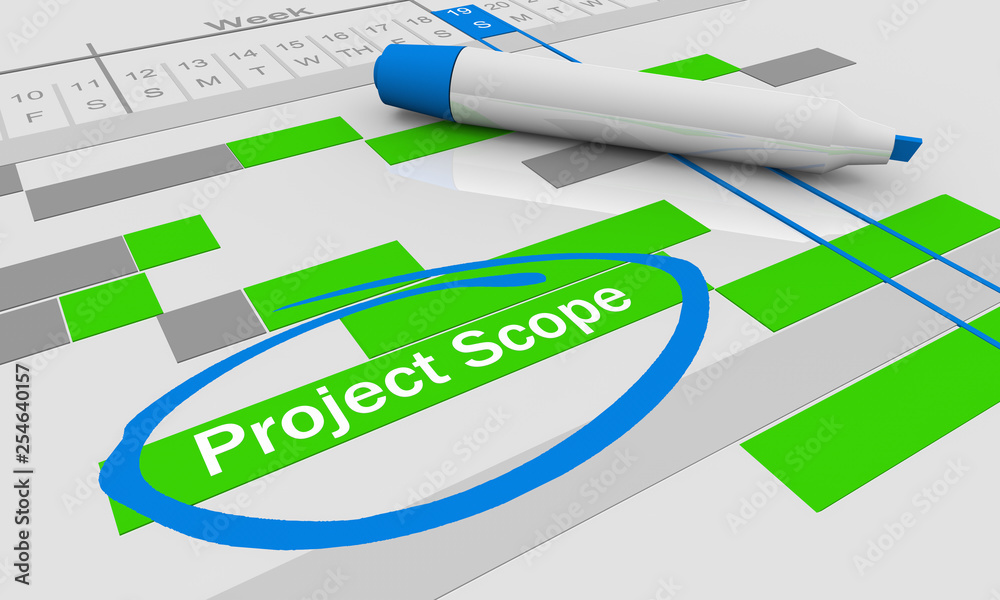 Project Scope Timeline Tracking Chart 3d Illustration Stock Photo ...