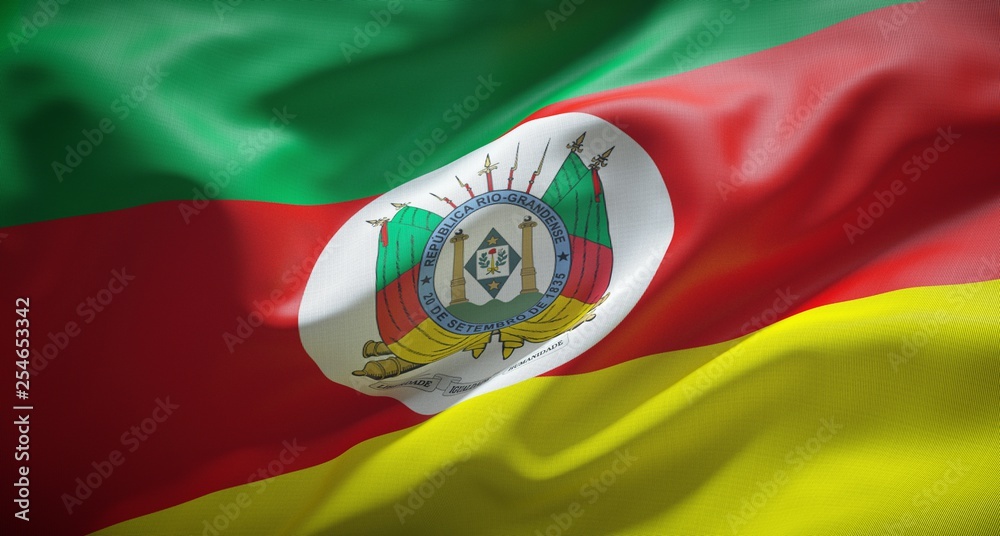 Bandeira oficial do Rio Grande do Sul, Brasil. ilustração do Stock ...