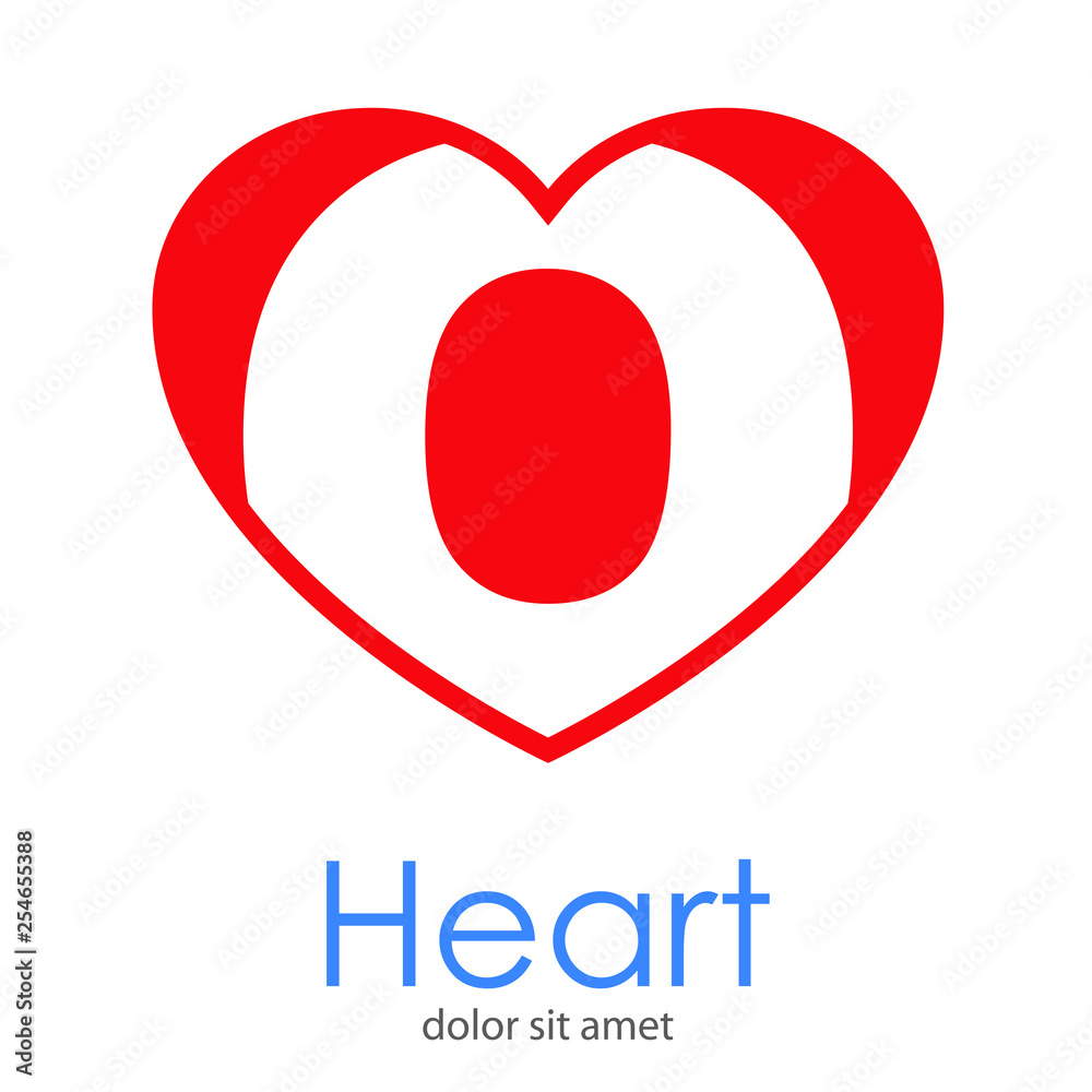 Logotipo letra O en color blanco en corazón color rojo Stock Vector ...