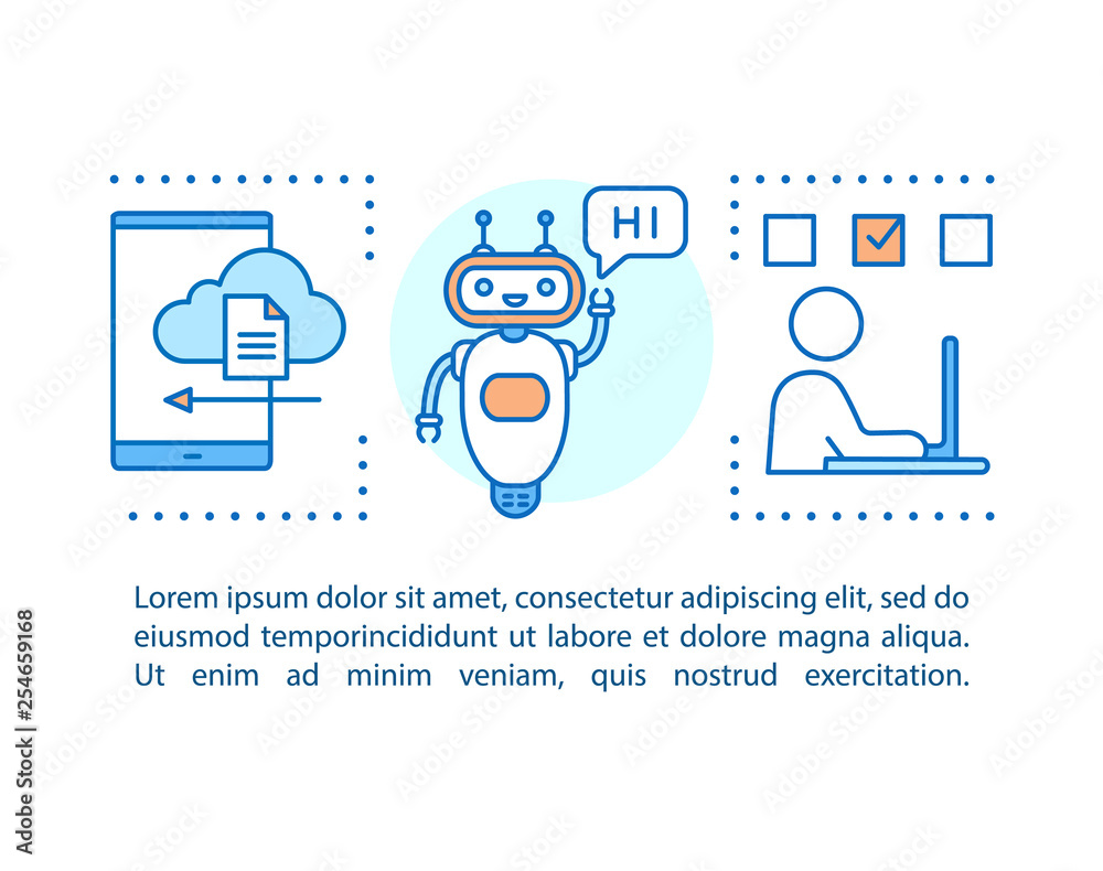 Machine learning concept linear illustration Stock Vector | Adobe Stock