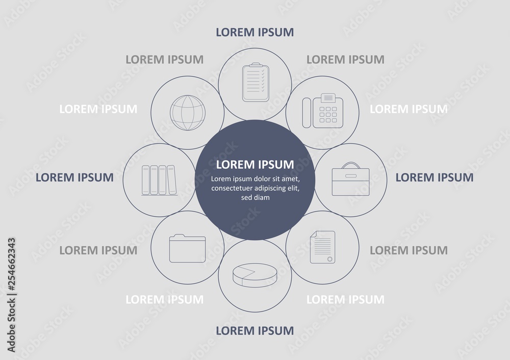 Minimal infographic brochure template. Pages with diagram, graph and ...