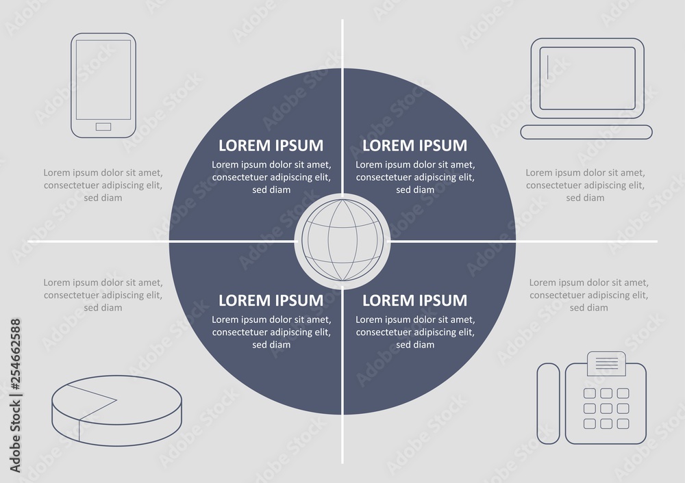 ภาพประกอบสต็อก Minimal infographic brochure template. Pages with ...