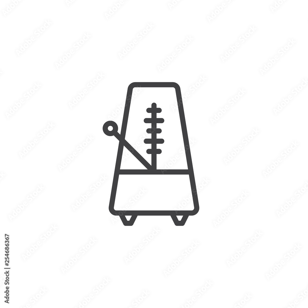 Classic Metronome line icon. linear style sign for mobile concept and ...