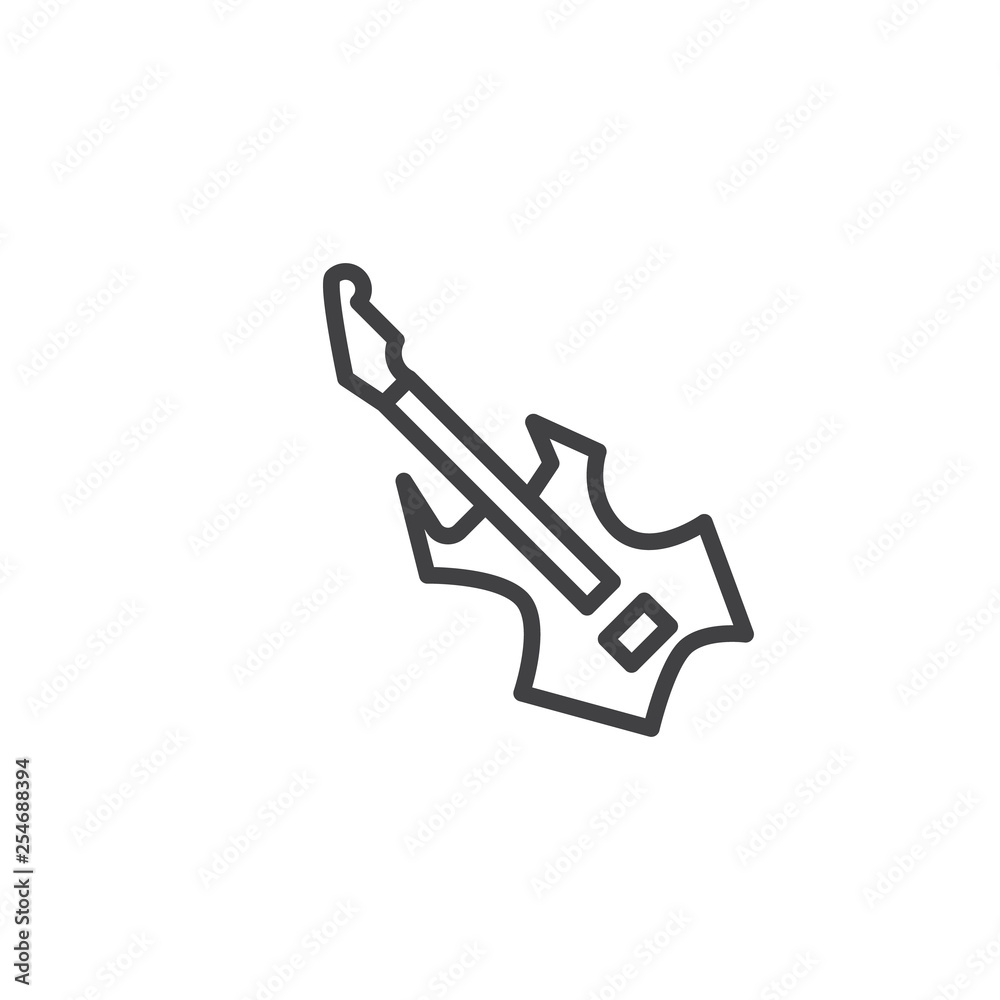 Rock guitar line icon. linear style sign for mobile concept and web ...