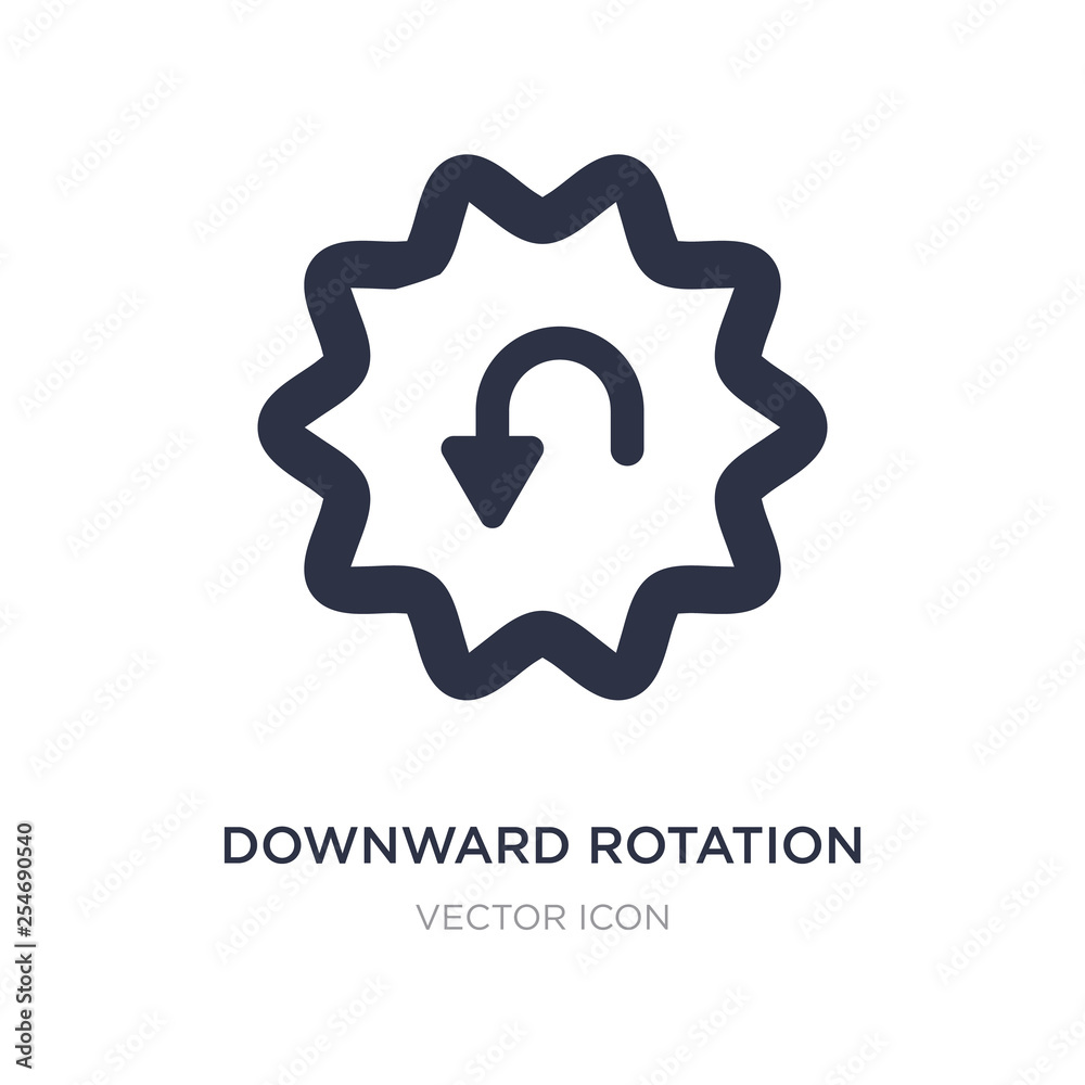 downward rotation icon on white background. Simple element illustration ...