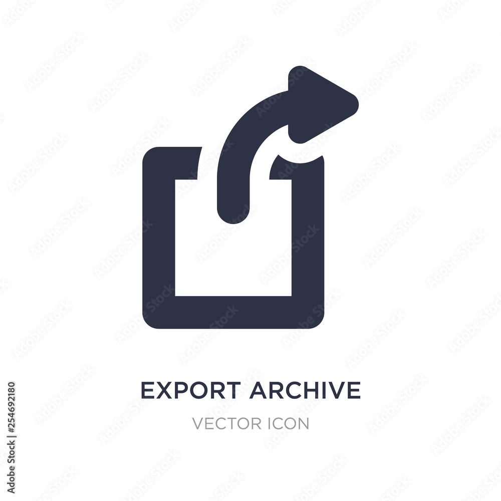 export archive icon on white background. Simple element illustration from UI concept. Stock ...