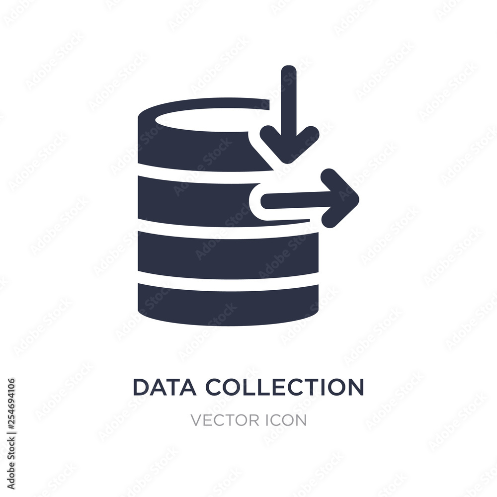 data collection icon on white background. Simple element illustration from UI concept. Stock ...
