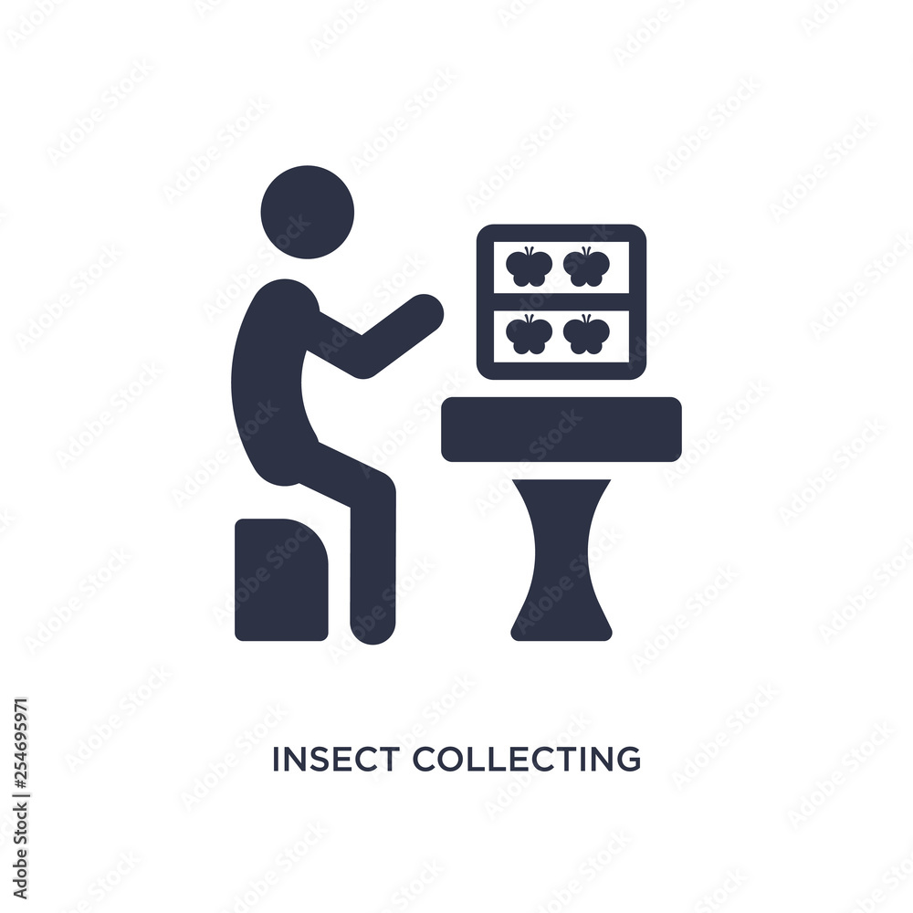 insect collecting icon on white background. Simple element illustration ...