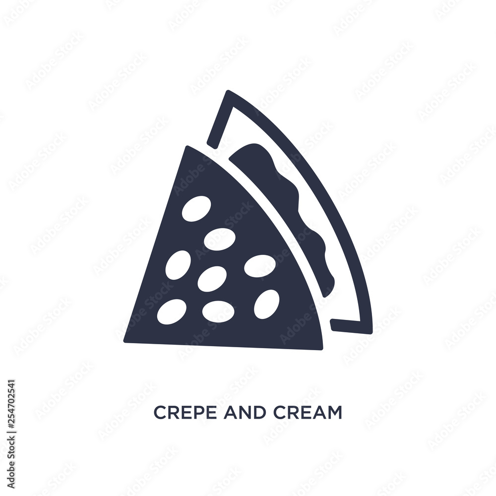crepe and cream icon on white background. Simple element illustration ...