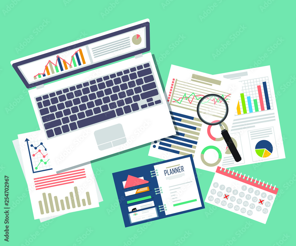 Auditing concept vector illustration. Tax process. Business background ...
