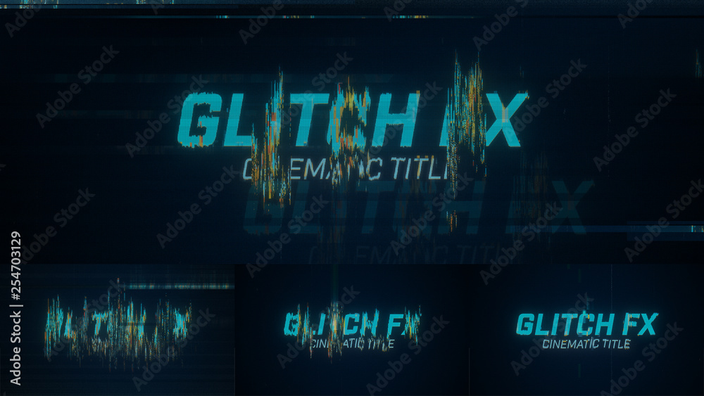 Vertical Glitch Title Stock Template | Adobe Stock